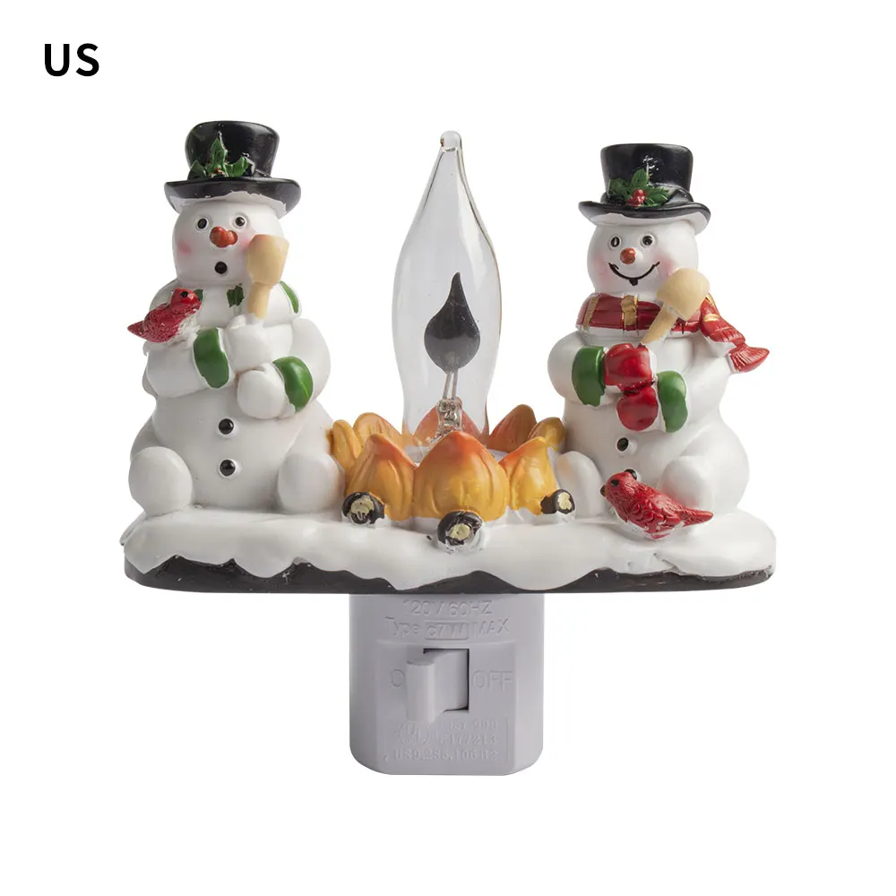 Snowman Campfire Flickering Night Light - Homlays