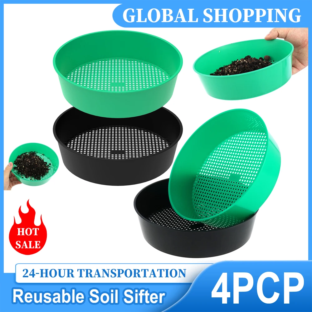 Soil-Sifter-Plastic-Garden-Round-Mesh-Sieve-Pan-Portable-Garden-Soil ...