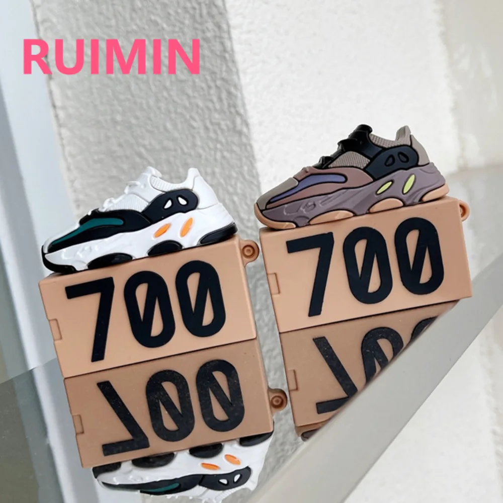 애플 에어팟 1 2 3 에어팟 프로용 3D RUIMIN 스니커즈 스포츠 신발 케이스, 이어폰 무선 실리콘 소프트 커버 ...