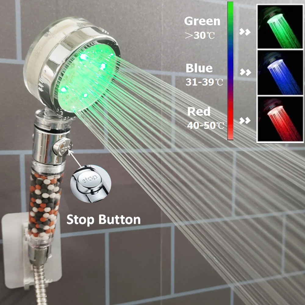 Led-Temperature-Sensor-Colorful-Shower-Head-With-Stop-Button-Negative ...