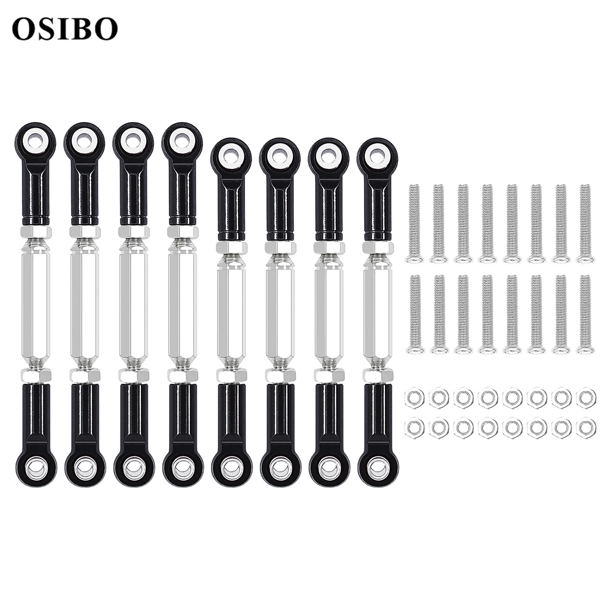 8PCS Metal Pull Rod Steering Servo Link Linkages Arm Tie Rod Ends for WPL B14 C14 C24 C-14K C ...
