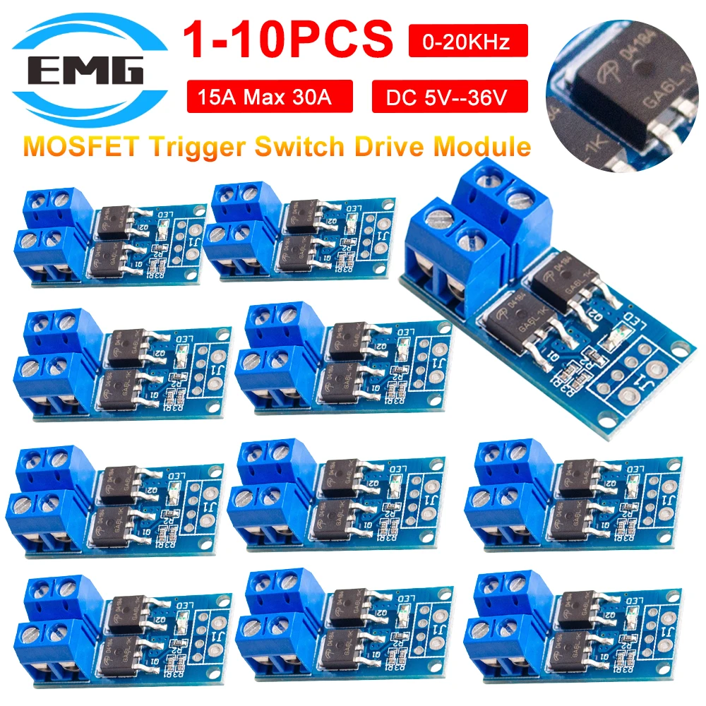 1-10PCS-15A-400W-MOSFET-Trigger-Switch-Drive-Module-PWM-Regulator ...
