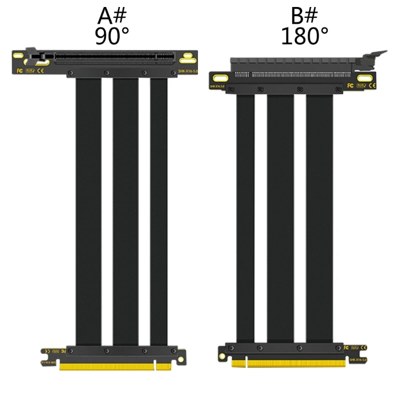 Vertical Gpu Mount Pcie 5.0 PCIe 5.0 X16 Riser Cable - 15cm Double ...
