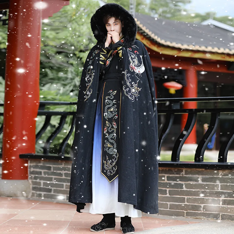 Original-Cape-Hanfu-Men-s-Autumn-Winter-Long-Plush-Thick-Hooded-Ancient ...