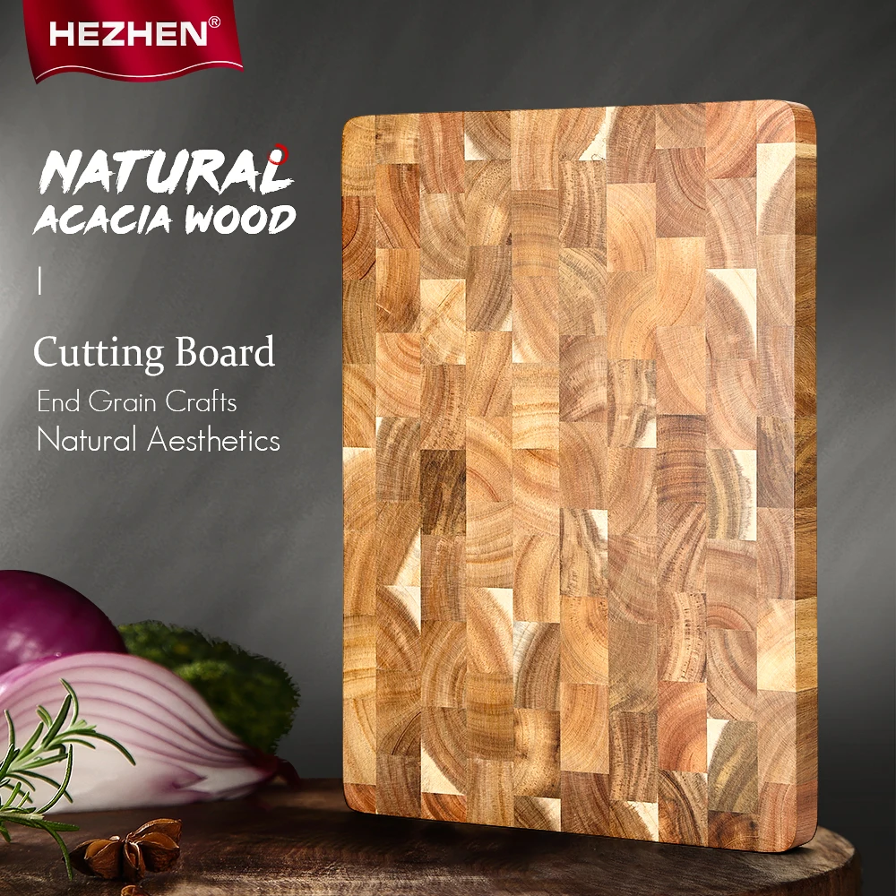 HEZHEN-Cutting-Board-Acacia-Wood-Double-Sided-Use-Kitchen-Accessories ...