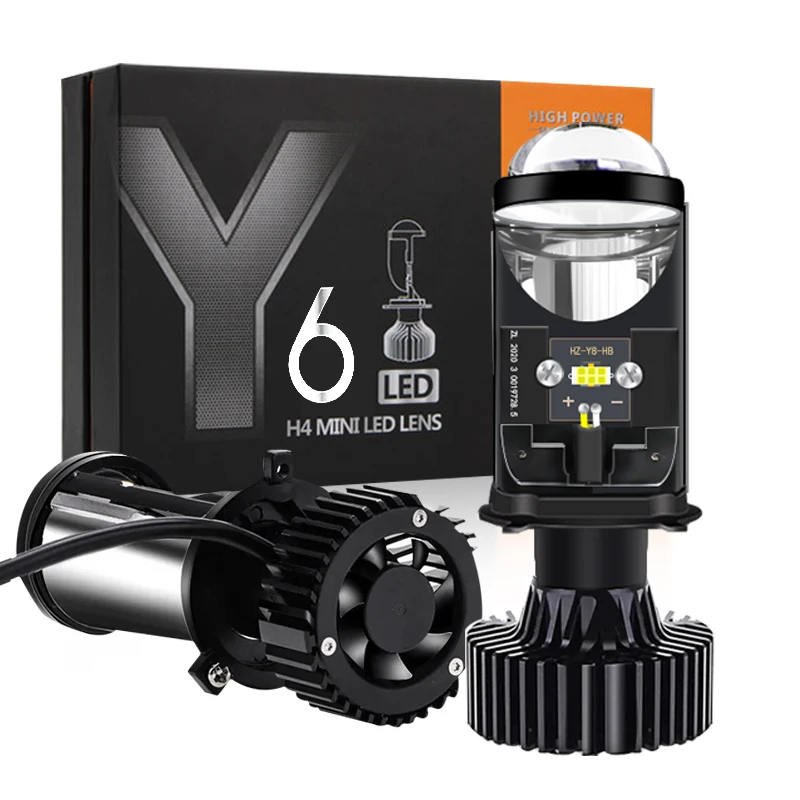 2PCS-H4-LED-Headlight-Bulb-Car-LED-Bulb-10-32V-Mini-Projector-Lens ...