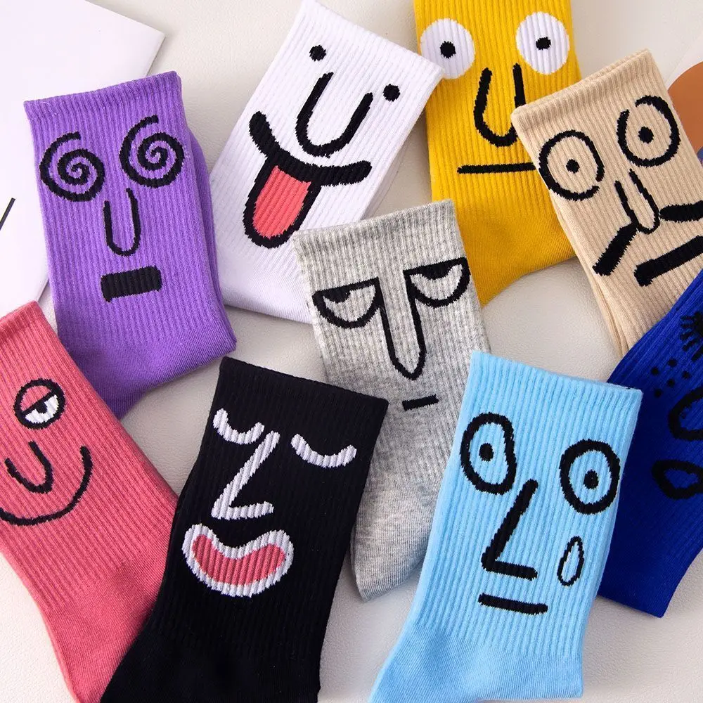 1-10-Pairs-Men-and-Women-s-Emoticon-Socks-Cartoon-Candy-Colored-Casual ...