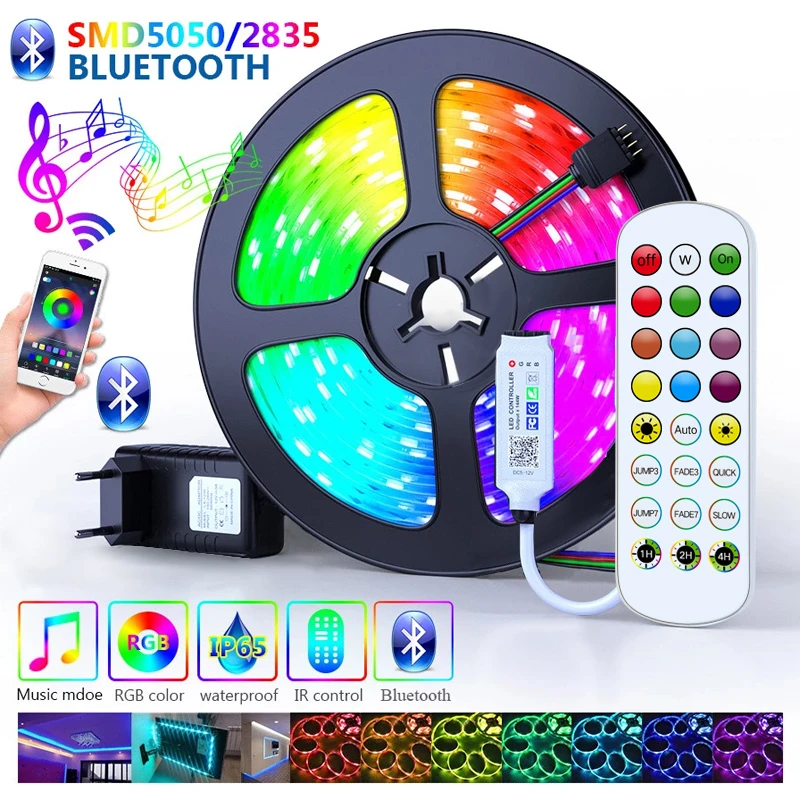 Led Verlichting Strips Bluetooth 25M 30M 5050 Waterdichte 2835 Wifi Rgb ...