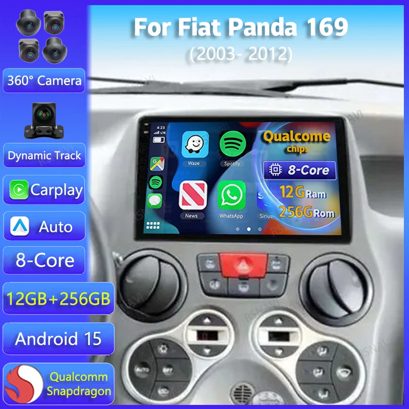 Android 15 Car Radio For Fiat Panda 169 2003 2004 2005 - 2012 Carplay ...