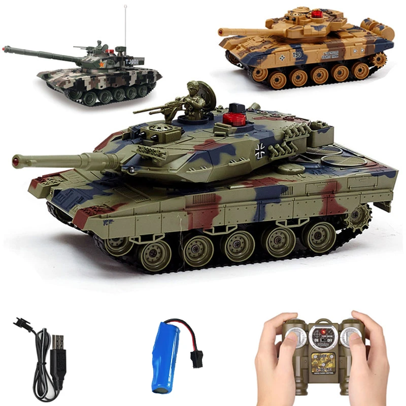 T90/M1A2 RC Tank Smoking Infrared Remote Control Tank USB Charge Spray ...