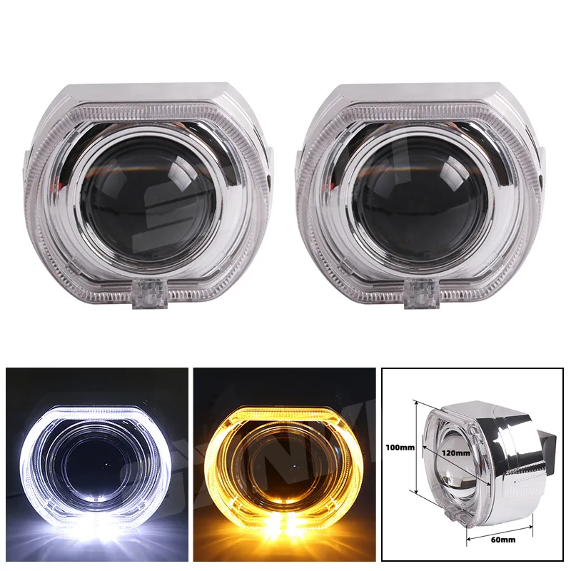 2pcs-3-inch-LED-BI-XENON-Projector-Lens-Mask-Shrouds-Dual-Light-Lens ...