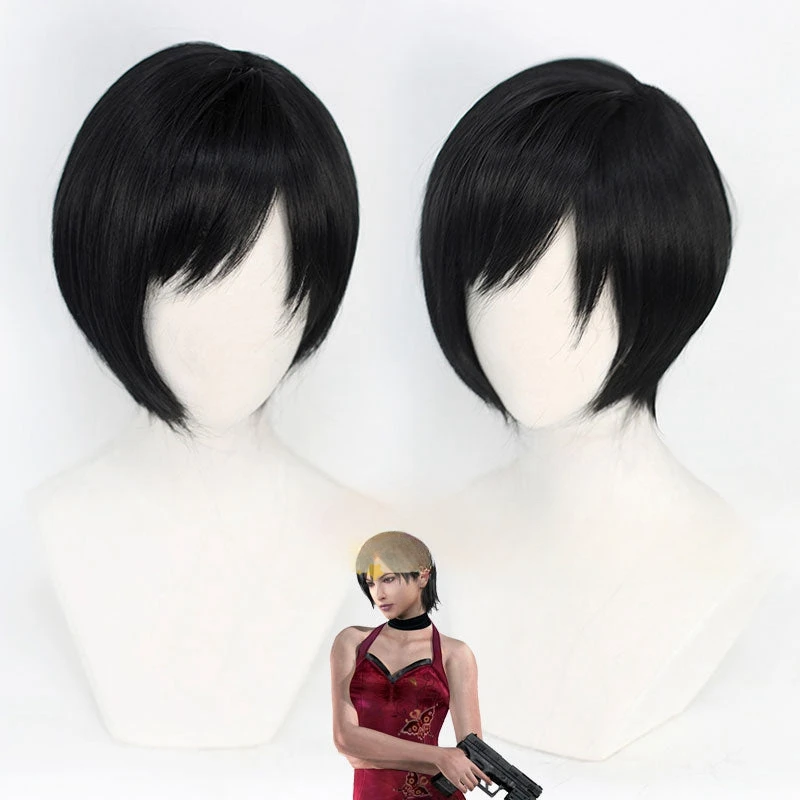 Anime Evil Ada Wong Cosplay Wig Halloween Synthetic Hair Heat Resident ...