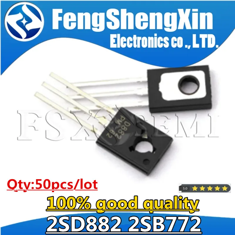 50pcs-lot-D882-882-2SD882-B772-2SB772-NPN-medium-power-transistor-TO ...