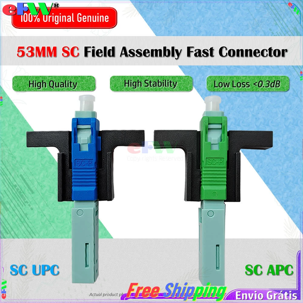 100pcs 53mm Sc Apc Upc Original Quality Fiber Optical Fast Connector Sm ...