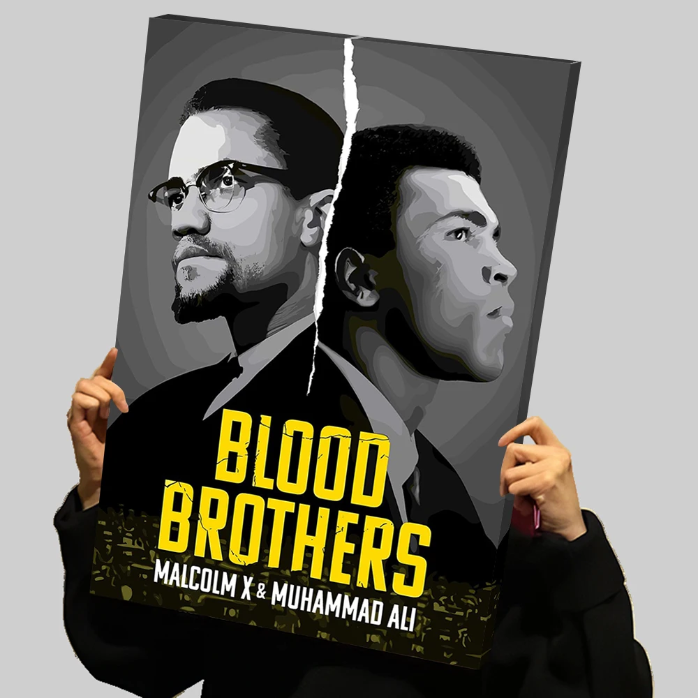 Malcolm X & Muhammad Ali Boxer Prints Poster Custom Canvas Painting ...