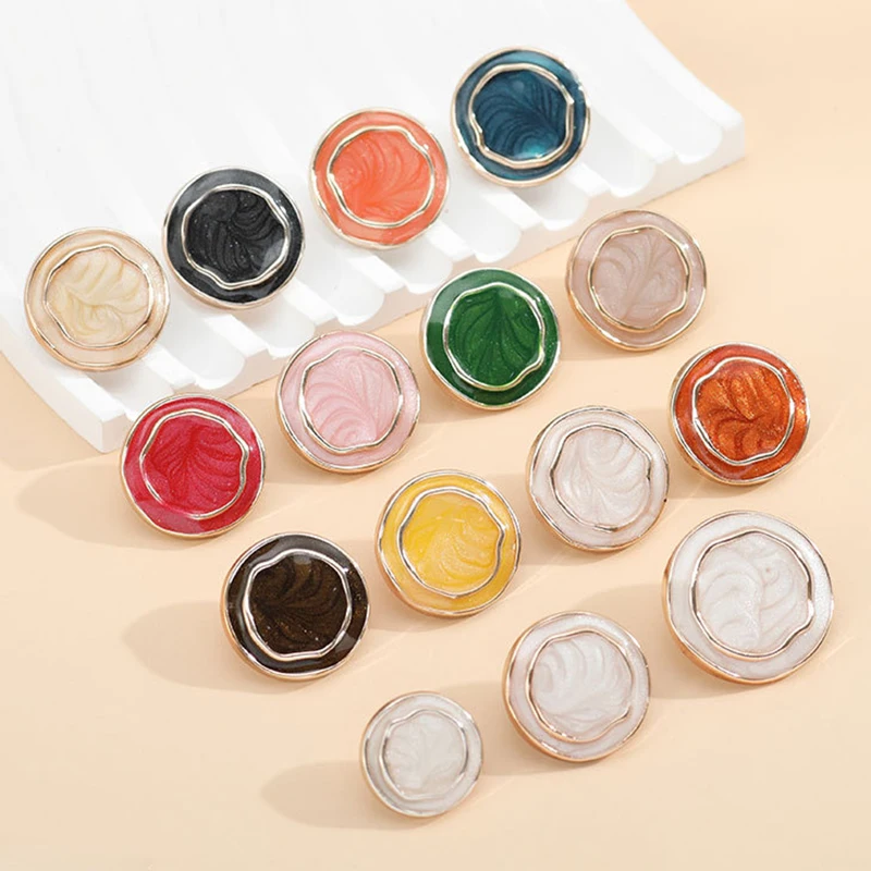 6/10Pcs High Quality 18MM/21MM/25MM Gold Flower Resin Buttons For DIY ...