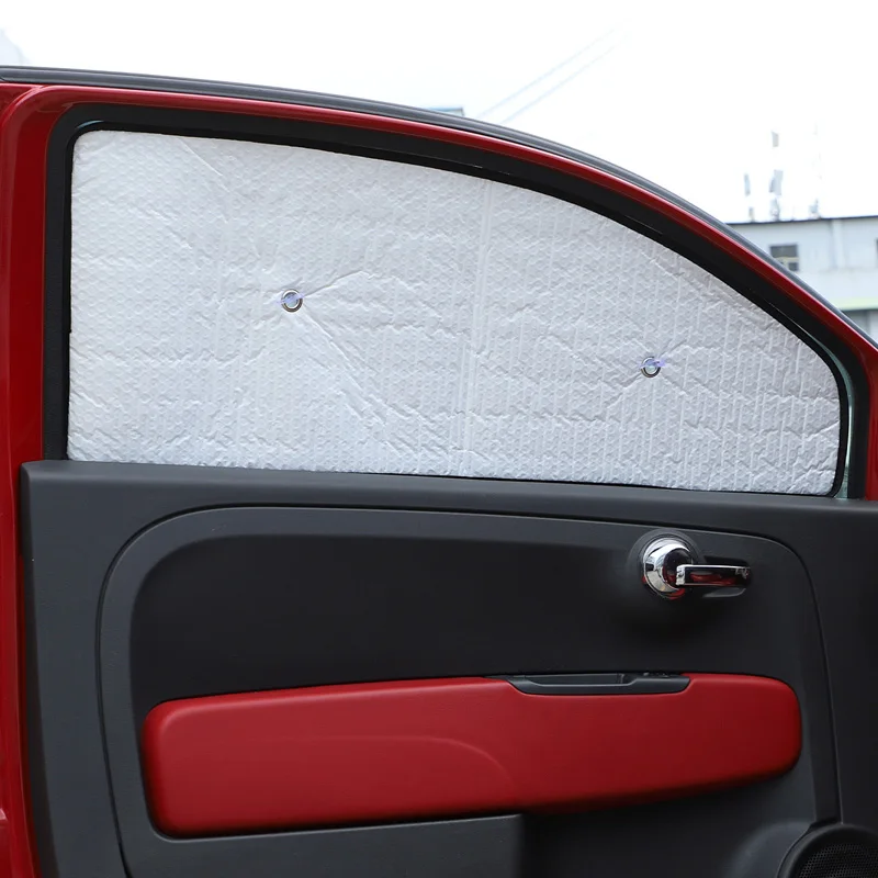 For-2011-2019-Fiat-500-aluminum-foil-silver-car-UV-protection-front ...