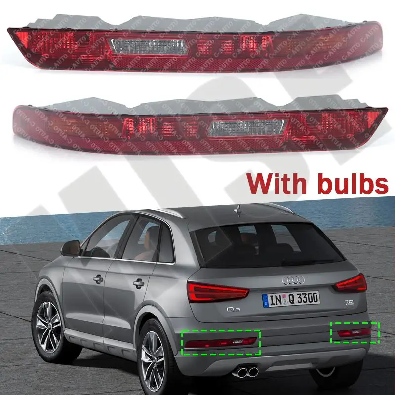 Auto Rear Bumper Tail Light Reverse Lamp Red With bulbs For Audi Q3 ...