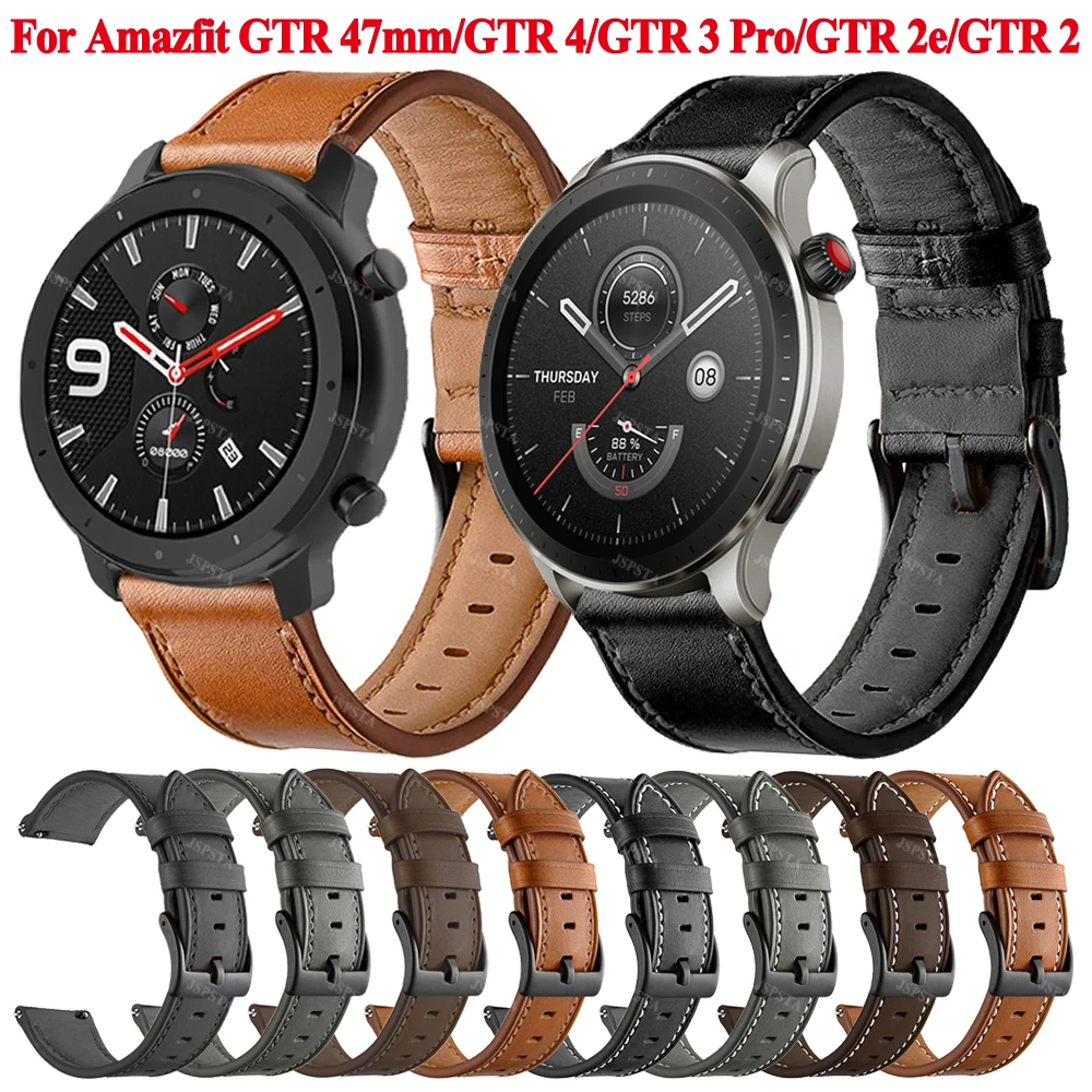 22mm-Leather-Strap-For-Amazfit-GTR-4-GTR4-GTR3-GTR-3-Pro-2-2e-Bracelet ...