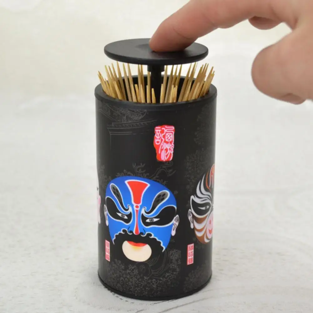 Chinese Opera Face Pattern Cotton Swab Holder Creative Tooth Pick ...