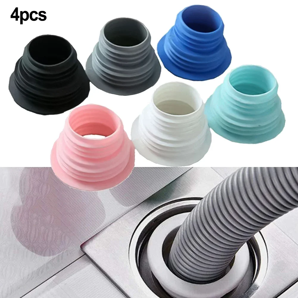 4pcs-Drain-Pipe-Hose-Silicone-Plug-Sewer-Seal-Ring-Washing-Machine ...