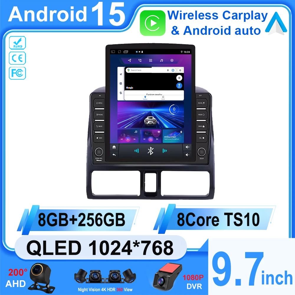 Android 15 Auto Multimedia Video Player For Honda CR-V CRV 2 2001 ...
