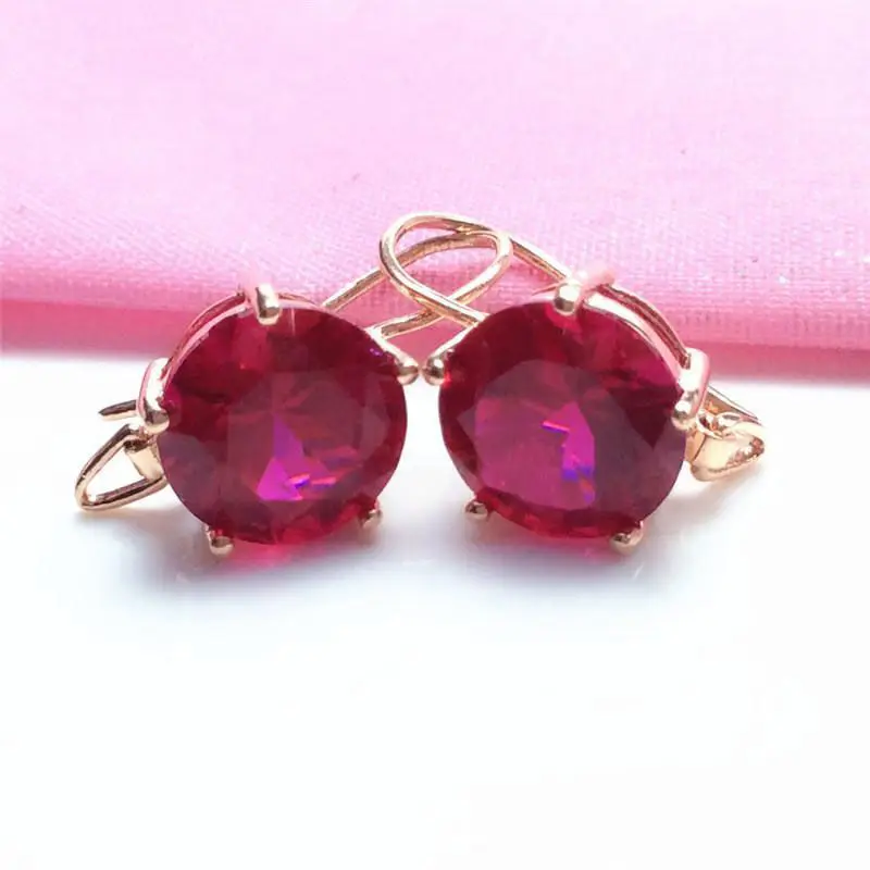 Russian-Purple-Redstone-Earrings-Simple-High-End-Personality-Trend-Rose ...