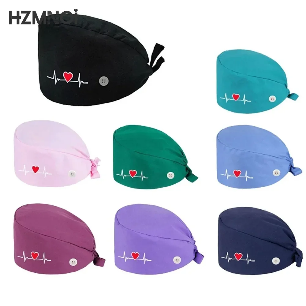 Cotton Operating Room Hat Fashion Printed Dustproof Beauty Work Hats ...