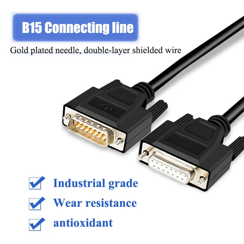 Industrial Grade DB15 Connection Cable Gold-platd 15Pin Data Wire 26AWG ...