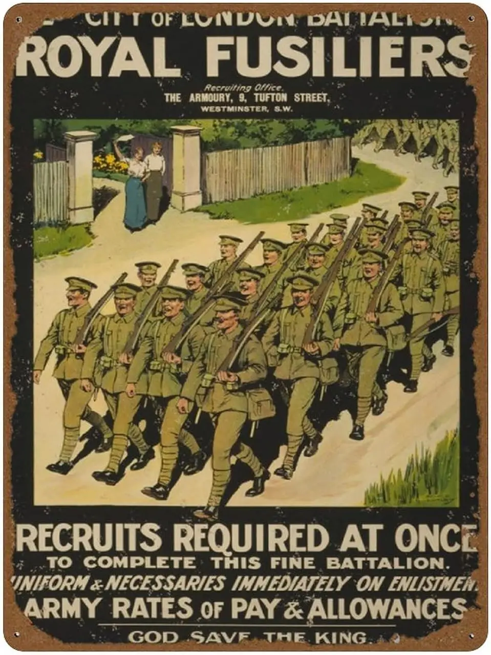 City of London Battalion Royal Fusiliers. Recruits Required Vintage ...