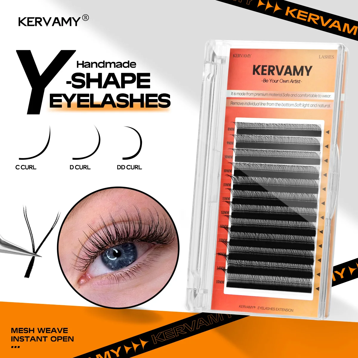 KERVAMY-Y-Shape-lashes-12-rows-Eyelashes-Extensions-Natural-and-Soft ...