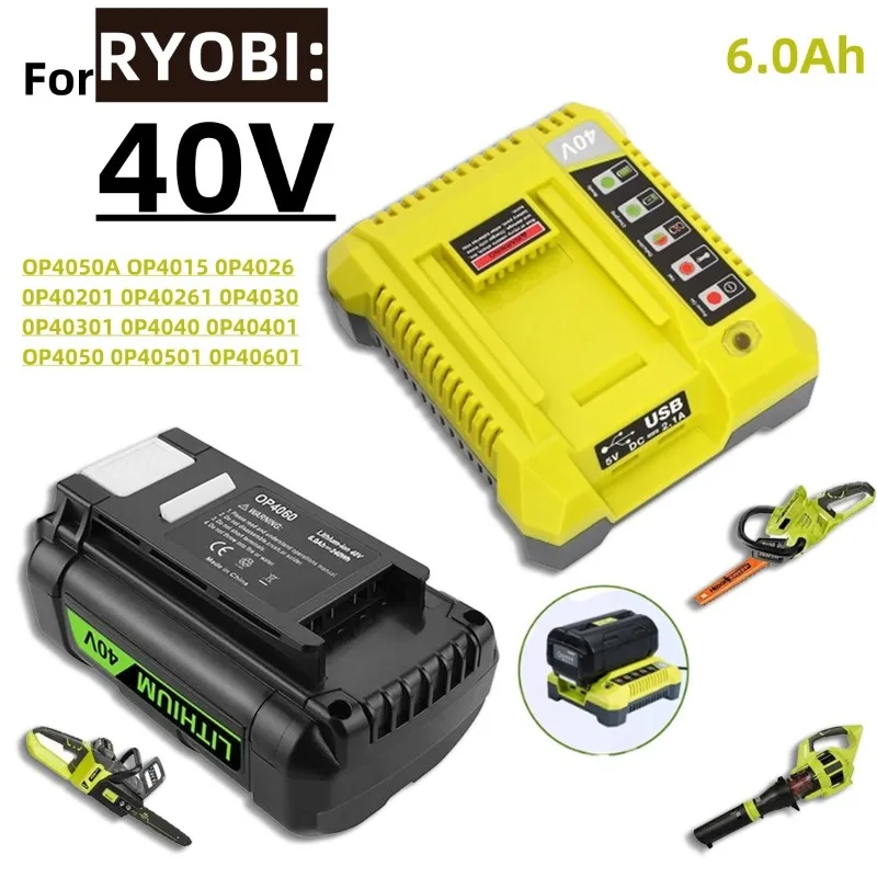 40V-6000MAH-lithium-ion-batteries-For-Ryobi-series-wireless-power-tools ...