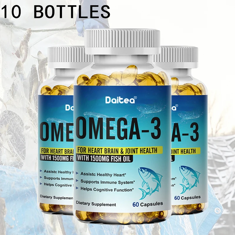 Daitea Omega 3S Fish Oil Dietary Supplement for Brain and Heart Health ...