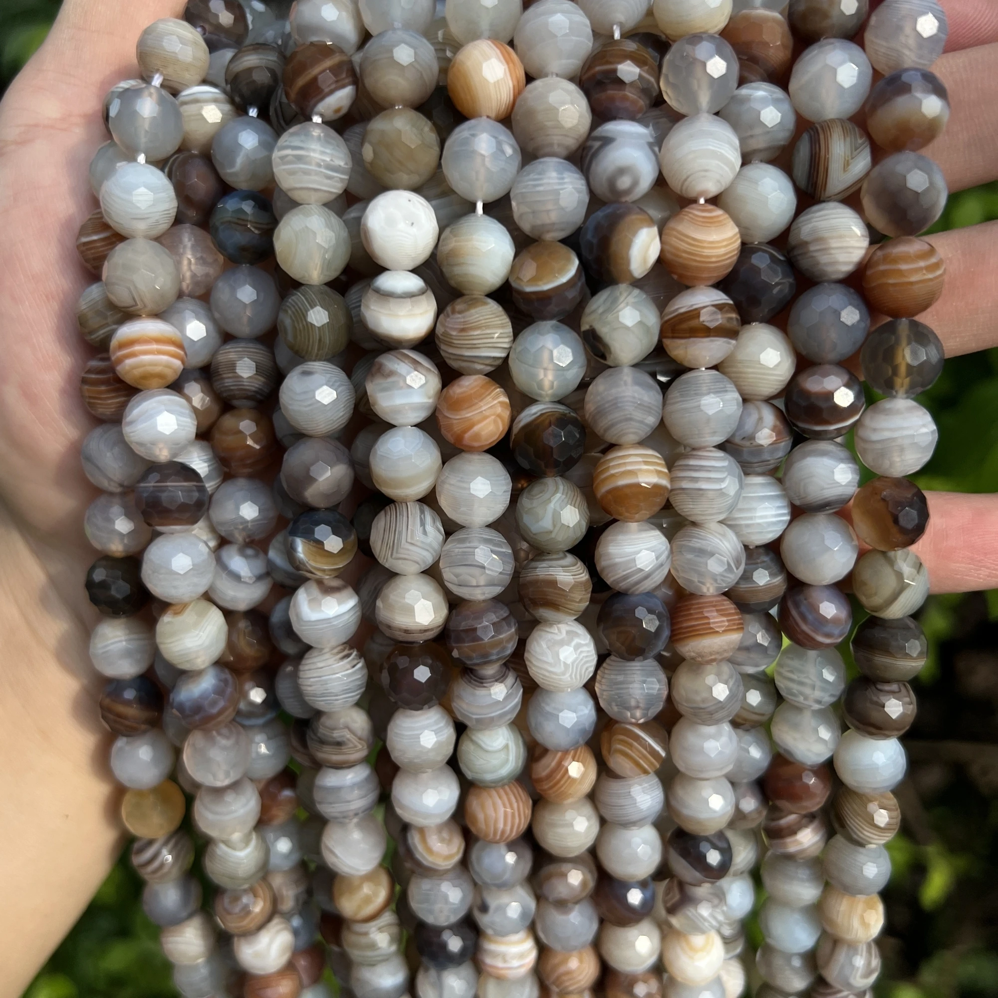 10MM-Natural-Stone-Brown-Botswana-Lace-Agates-Faceted-Round-Loose-Beads ...