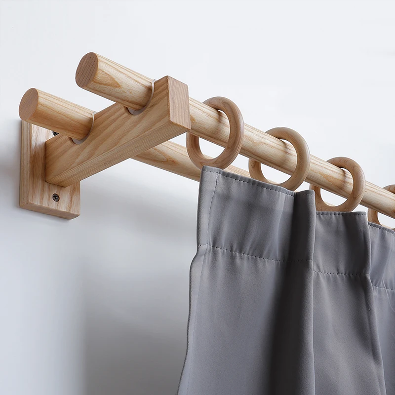 Natural-Solid-Ash-wood-Curtain-Rod-Roman-Pole-Japanese-Wooden-Curtain ...