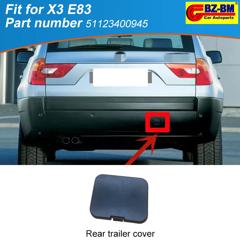Auto Rear Bumper Tow Hook eye Trailer Cover for BMW X3 E83 51123400945 ...