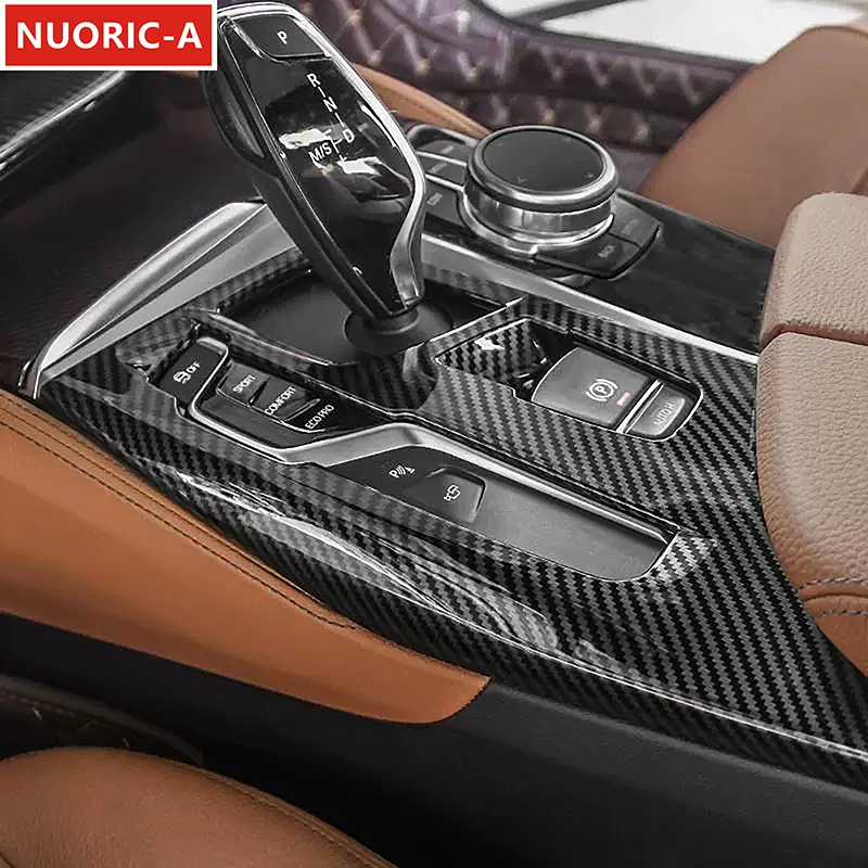 Carbon-Fiber-Color-Center-Console-Gear-Shift-Frame-Decoration-Cover ...