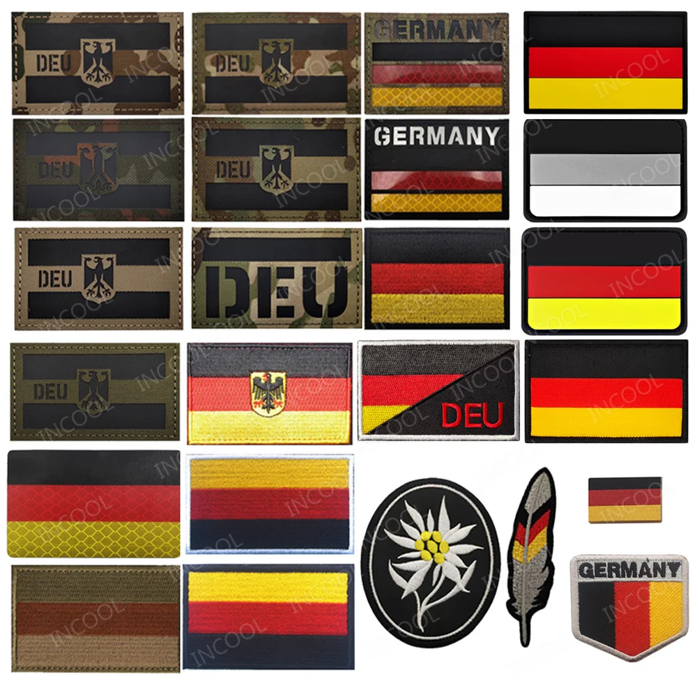 Germany-Flag-Embroidered-DEU-Reflective-Infrared-IR-Patch-Deutschland ...