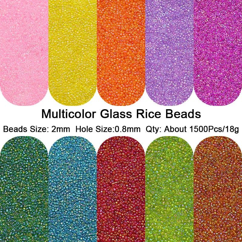 2mm 1500pcs 18g Glass Seed Small Meter bead Spacer Loose Beads For ...