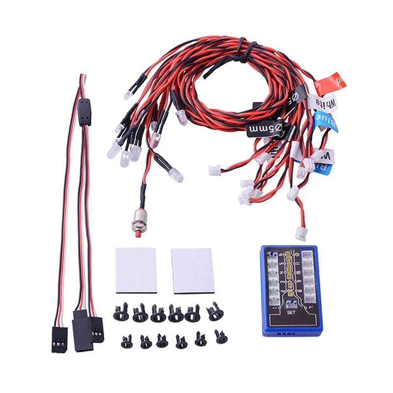 12-pcs-LED-Simulation-Flashing-Bright-Light-RC-Model-Lights-Kit-System ...