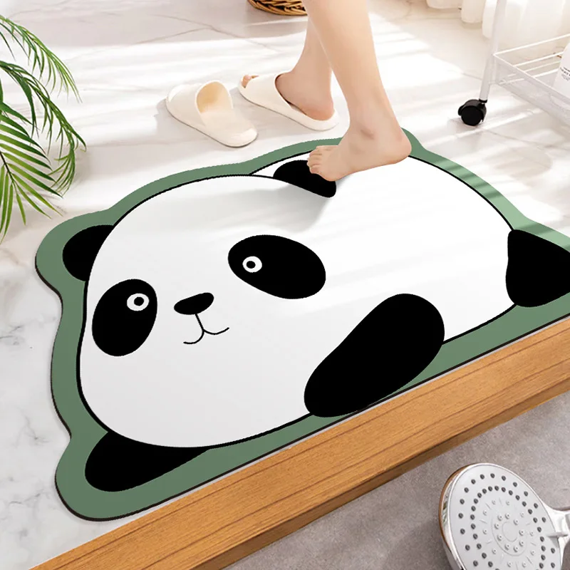 Cartoon Panda Bath Mat Super Absorvente Banheiro Mat Tapete Animal ...