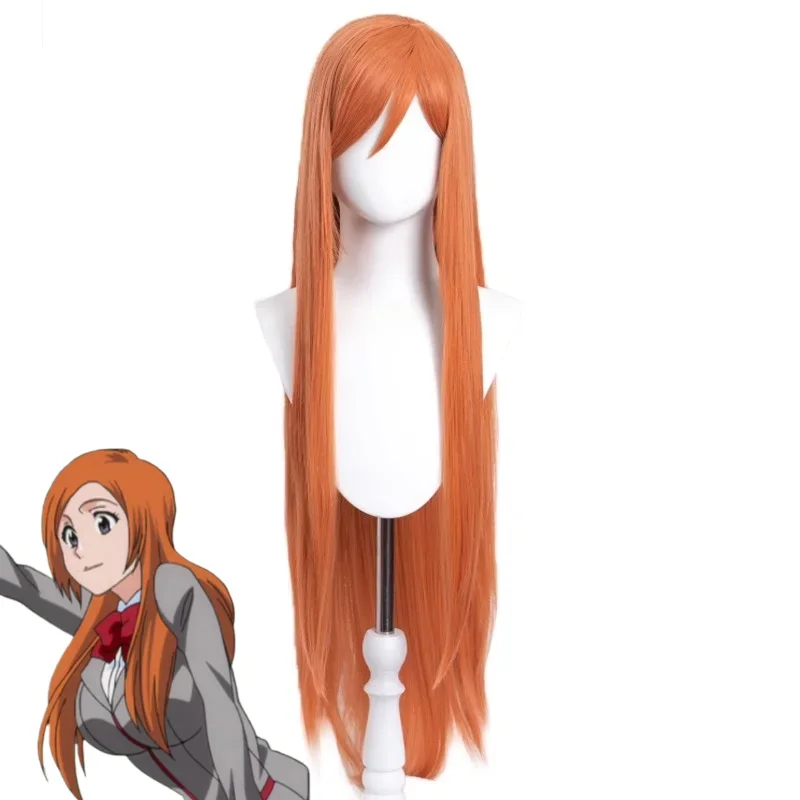 Anime Bleach Inoue Orihime Cosplay Costume Hair Super Long Orange Comic ...