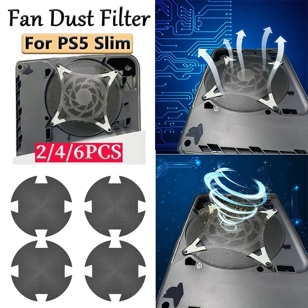 2-4-6PCS-Fan-Dust-Filter-For-PlayStation-5-Slim-Breathable-Cooling-Fan ...