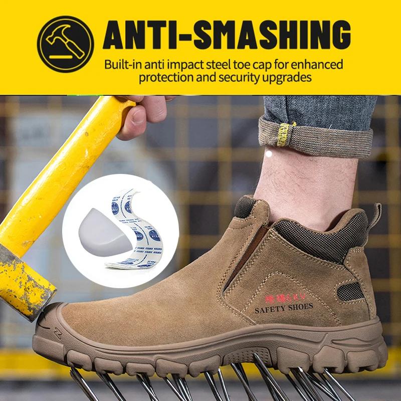 Cow-Suede-Upper-Steel-Toe-Men-Boots-Work-Sneakers-Safety-Shoes-Puncture ...