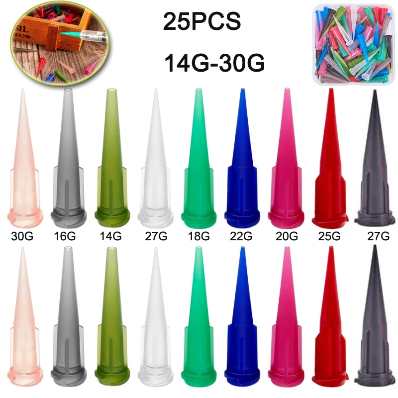 25PCS-14G-30G-TT-Plastic-Conical-Glue-Dispensing-Nozzle-Liquid ...