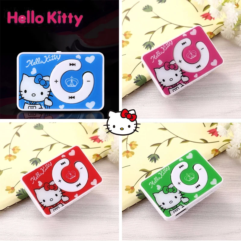 Hello Kitty Mini Mp3 Anime Kt Cat Portable Clip Mp3 Player Cute Kawaii ...
