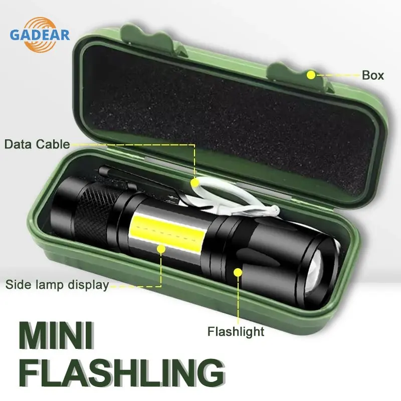 Mini-Led-flashlights-Portable-Rechargeable-Zoom-LED-Flashlight-XP-Flash ...