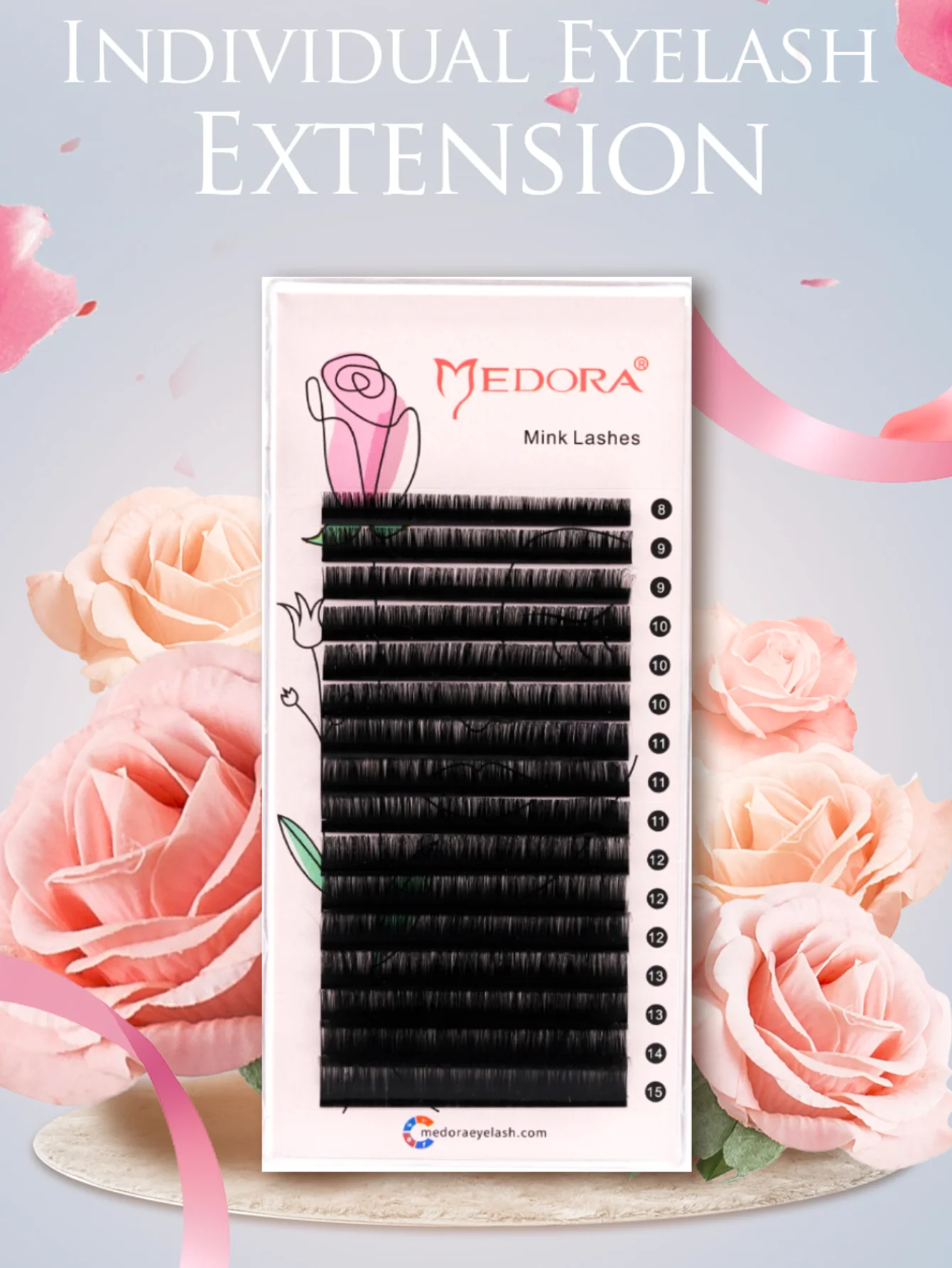 MEDORA 16 Row Classic Eyelashes Extension Fluffy Individual Lashes ...