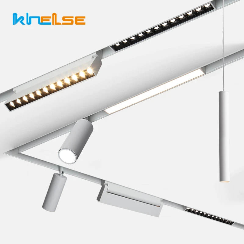 White-Magnetic-Track-Light-System-Recessed-Surface-Mounted-Magnet-Rail ...