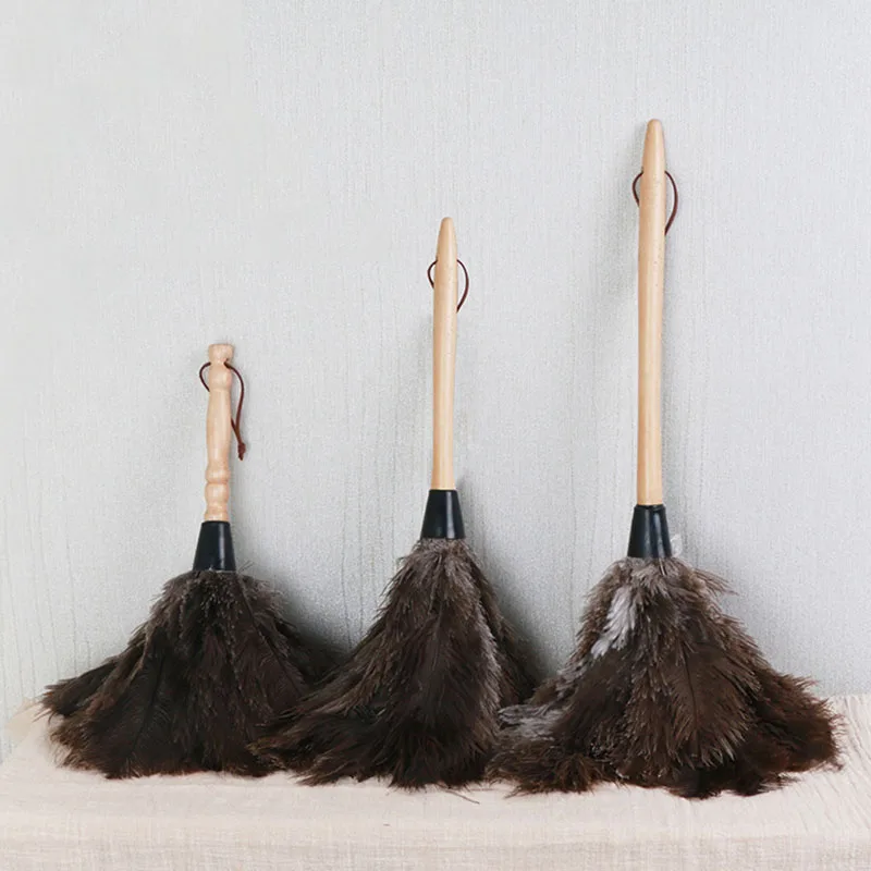 Plumeau-depoussiérant,Plumeau à plumes avec manche en bois ...